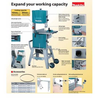 Makita LB1200F Wood Band Saw 305mm (12"), 900w-83kg