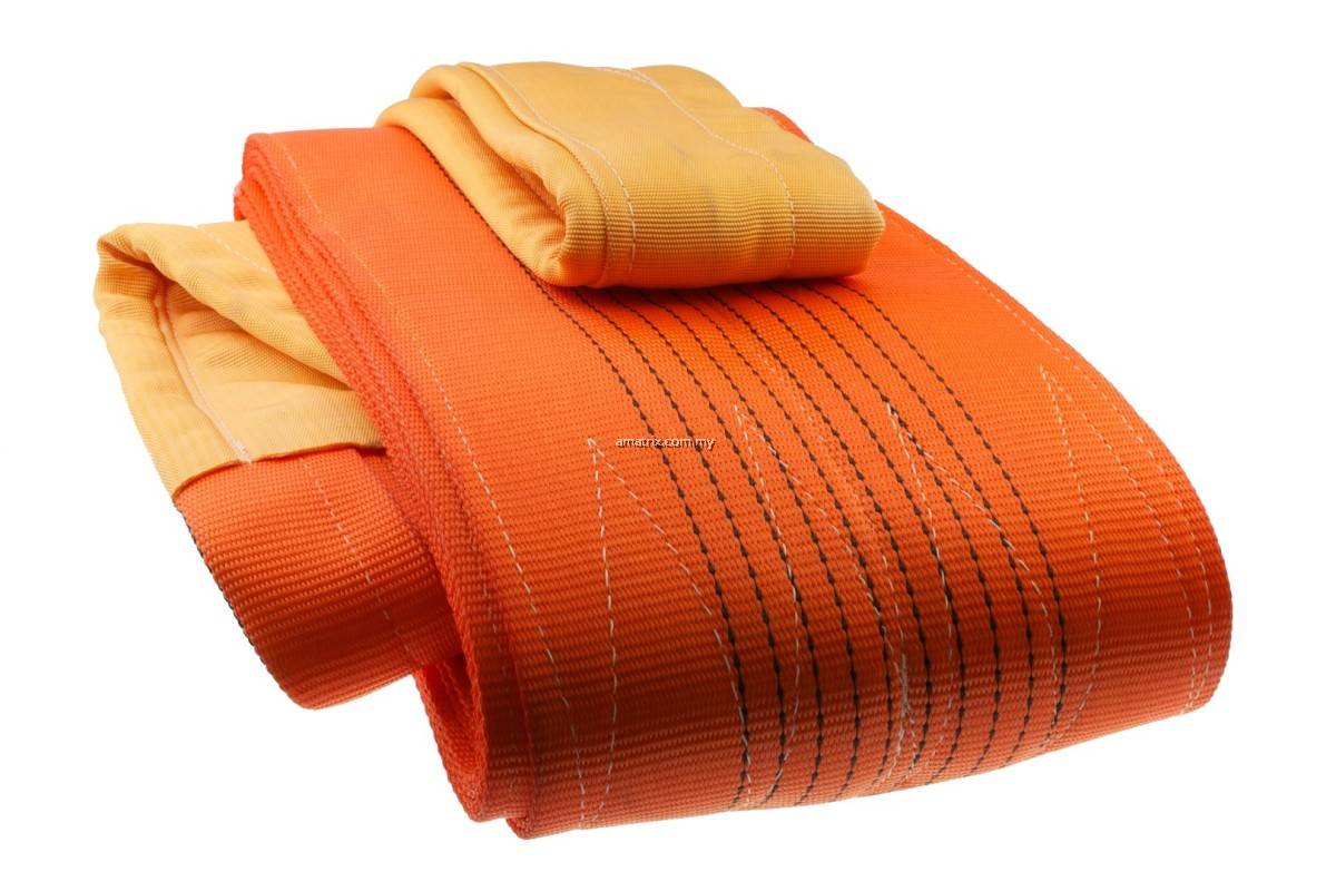 WARRIOR DOUBLE PLY POLYESTER FLAT WEBBING SLING 10TON X 3M (L) WITH ...