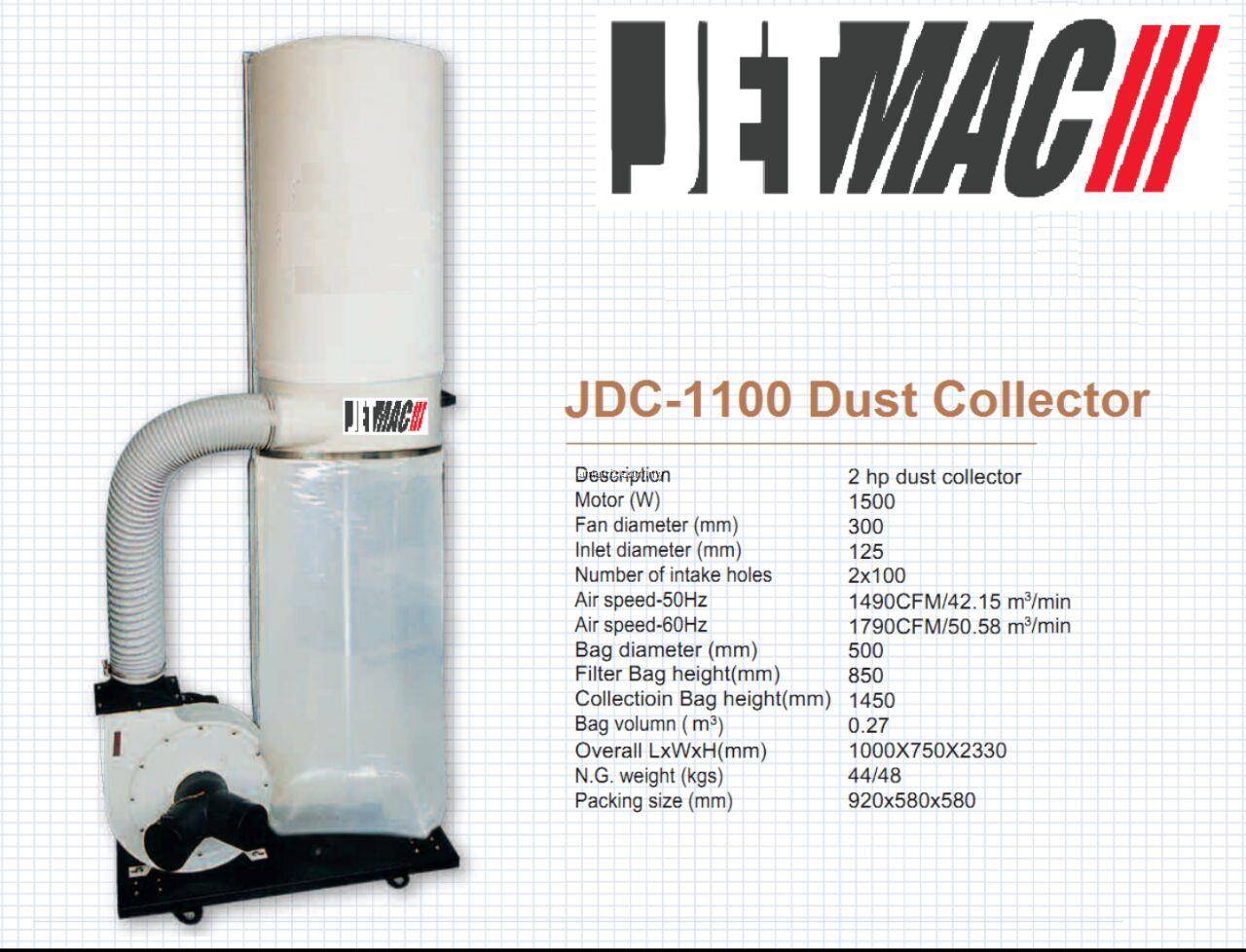 Jetmac JDC-1100A 2.0HP /1500w Dust Collector Machine