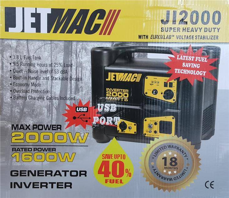 Jetmac JI2000 2.0kW Portable Silent Inverter Generator