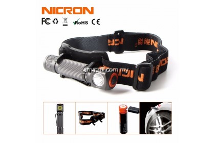 NICRON H10R RECHARGABLE HEAD LAMP HEADLAMP TORCHLIGHT FLASHLIGHT IP65 ...