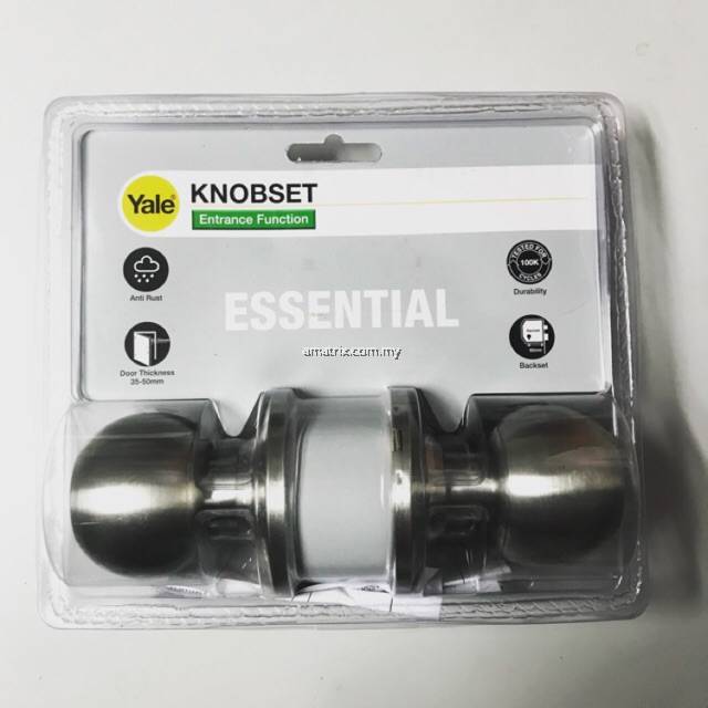 YALE VCA4147/US32D STAINLESS STEEL CYLINDRICAL KNOBSET ENTRANCE FUNCTION