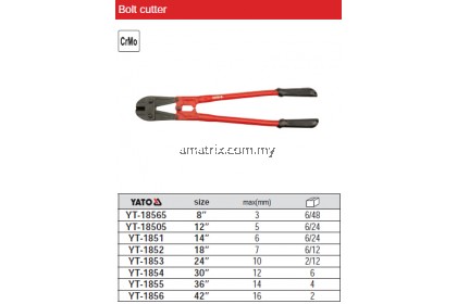 YATO YT-1853 24" 600(L) MAX.10MM HEAVY DUTY BOLT CUTTER