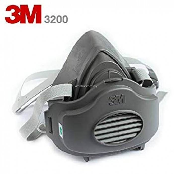 3M 3200 Reusable Half Face Mask Respirator + 1 pc 3700 Filter Holder ...