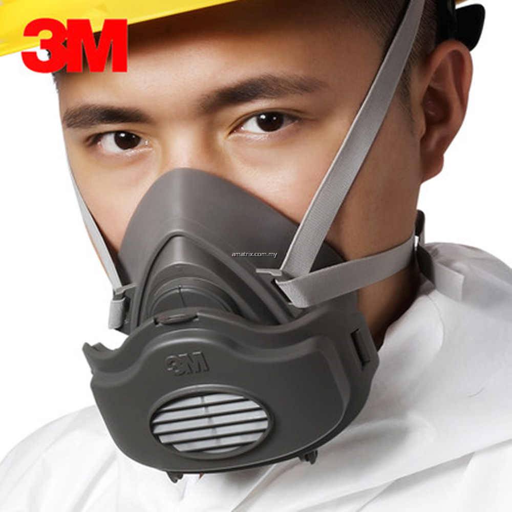 3M 3200 Reusable Half Face Mask Respirator + 1 pc 3700 Filter Holder ...