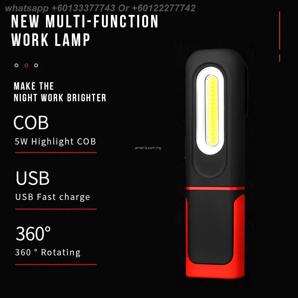 Mijomi W20 COB LED Magnetic Work Light with USB Rechargeable,Portable ...