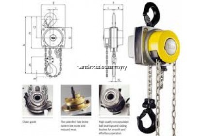 Yalelift YL1000 1 TON 360 DEGREE MANUAL CHAIN HOIST