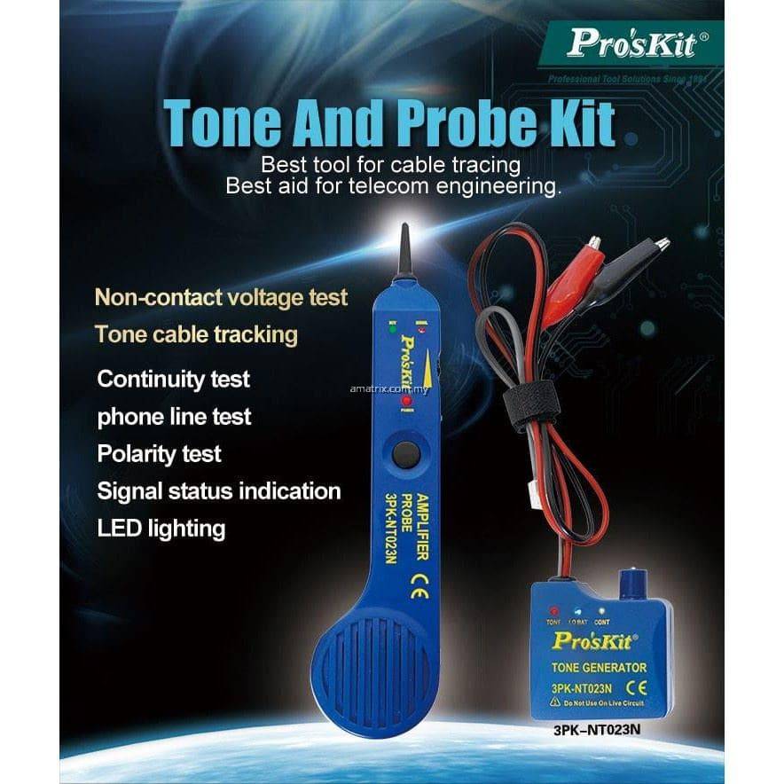 ProsKit 3PK-NT023N Amplifier Probe & Tone Generator And Probe Kit ...