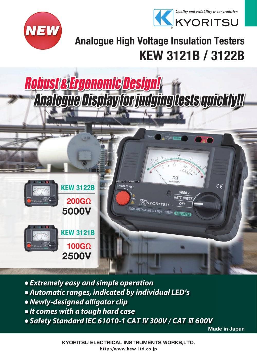 KYORITSU 3121B HIGH VOLTAGE INSULATION TESTERS